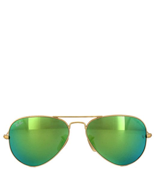 Ray-Ban Sunglasses Aviator 3025 112/19 Matt Mirror 62Mm Metal in Green ...