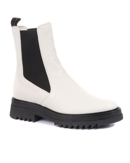 Jones Bootmaker Denno Chunky Chelsea Boots in White | Lyst UK