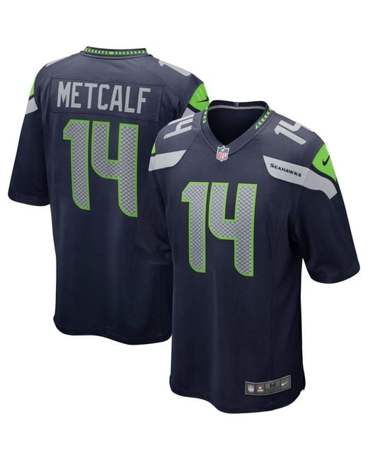 Nike Nfl Seattle Seahawks 14 Metcalf Home Game Jersey in Blue for Men ...