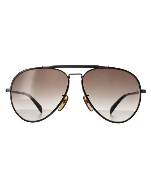 David Beckham Aviator Dark Ruthenium Gradient Db7003/S in Brown for Men ...