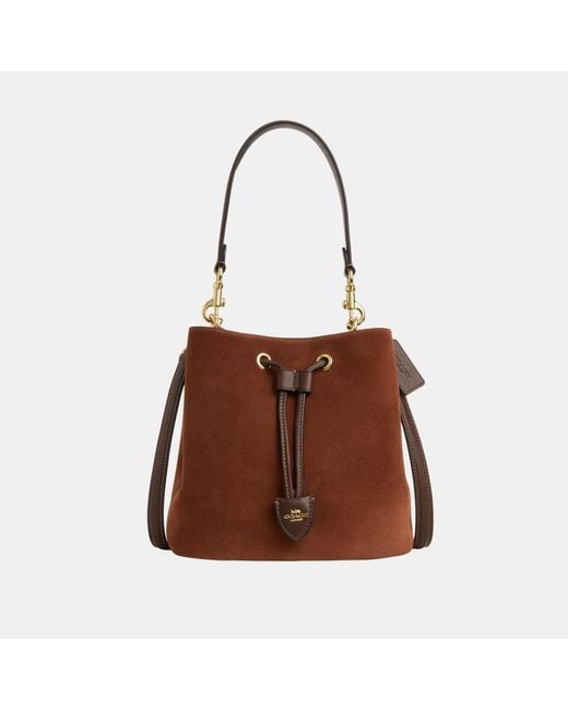 COACH Rowan Bucket Bag in Brown | Lyst UK