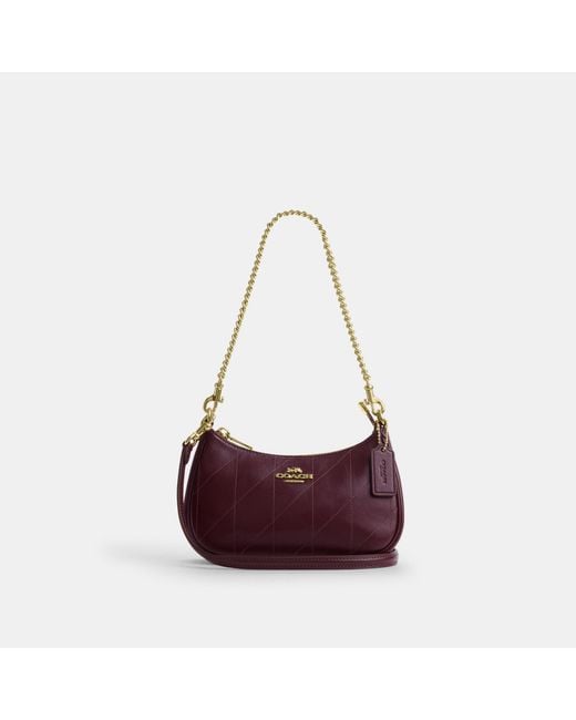 COACH Teri Mini Crossbody Bag With Quilting in Red | Lyst UK