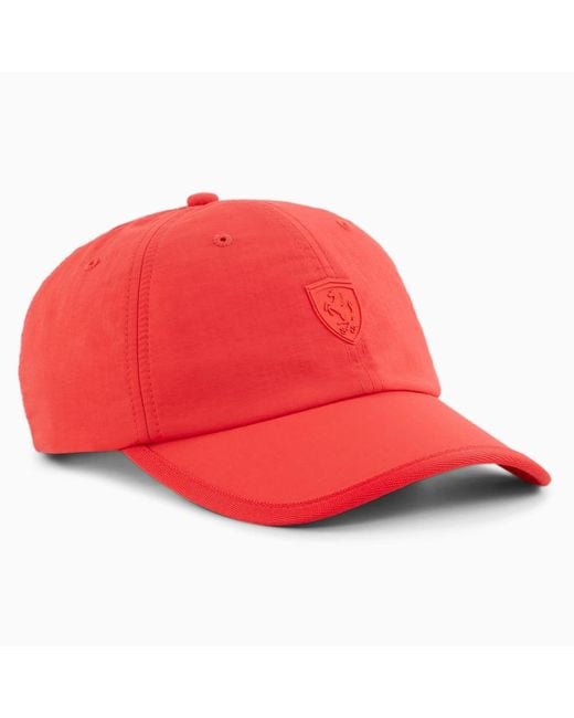 PUMA Scuderia Ferrari Logo Cap in Red for Men | Lyst UK