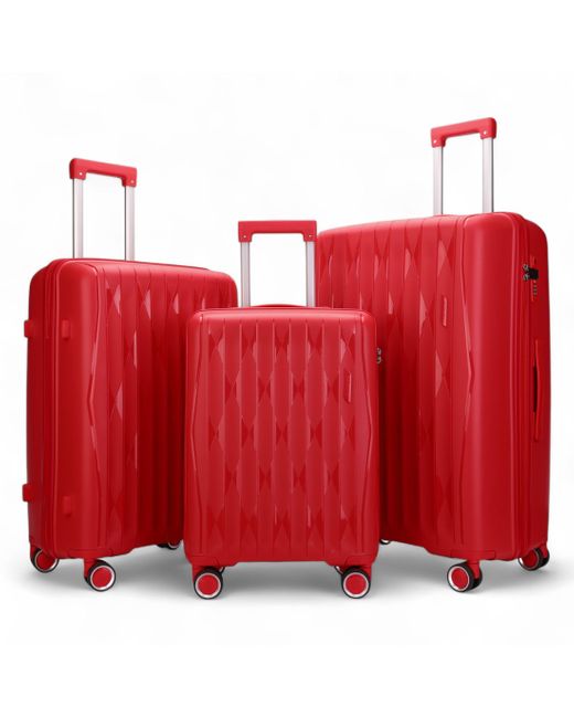 Infinity Leather Hard Shell Strong Suitcase 8 Wheel Cabin Tsa Luggage ...