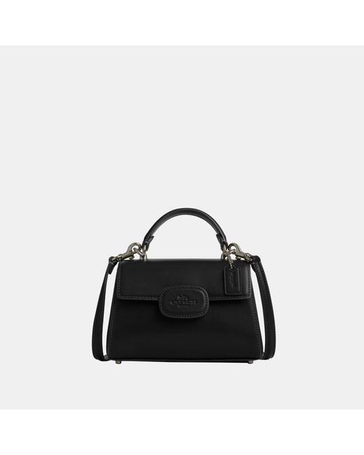 COACH Eliza Mini Top Handle With Leather Covered Closure in Black | Lyst UK