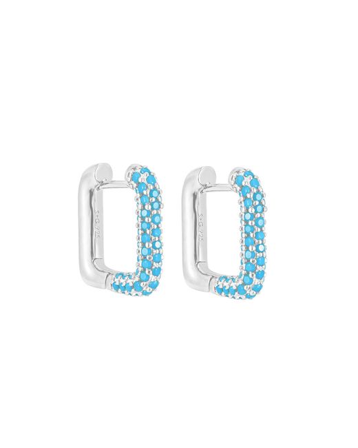SEOL + GOLD Sterling Rectangle Hoops in Blue | Lyst UK