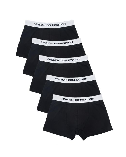 French Connection 5 Pack Cotton Stretch Boxers in Black for Men | Lyst UK