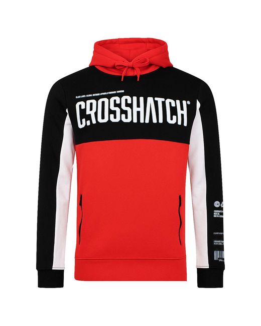 Crosshatch Compounds Panel Hoodie Cotton in Red for Men | Lyst UK