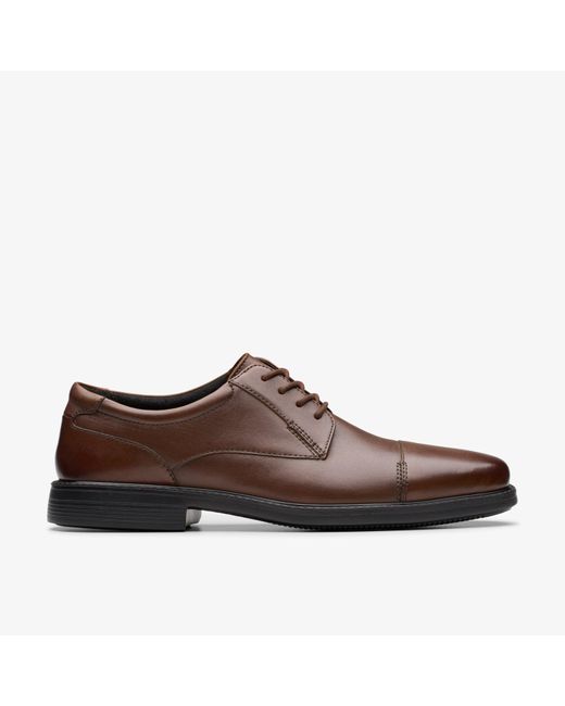 Clarks Wenham Cap Ii Leather Shoes in Brown for Men | Lyst UK