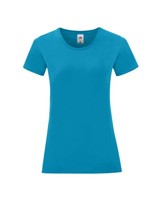 Fruit Of The Loom Ladies Iconic T-Shirt (Azure) in Blue | Lyst UK