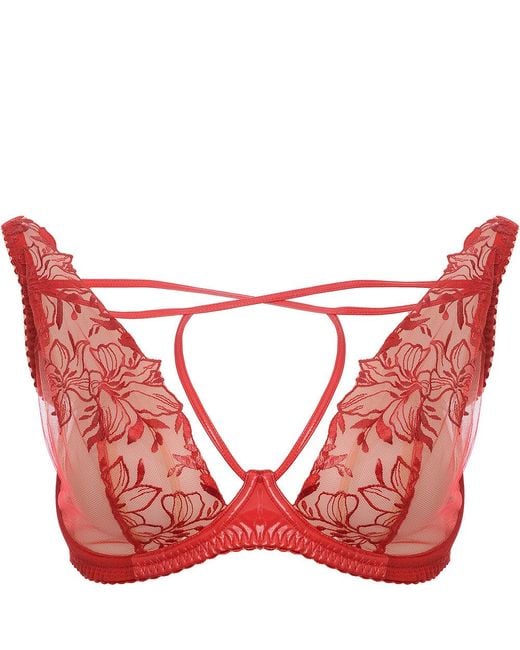 Agent Provocateur Ozella Plunge Bra in Red | Lyst UK