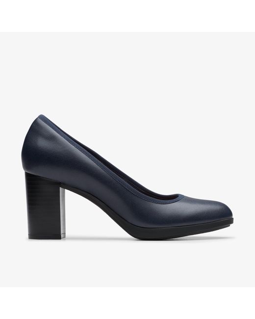 Clarks Bayla Carly Leather Shoes in Blue | Lyst UK