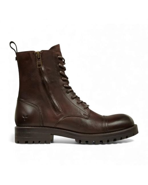 Windsor Smith Windsorsmith Marron Leather Military Combat Boots in ...