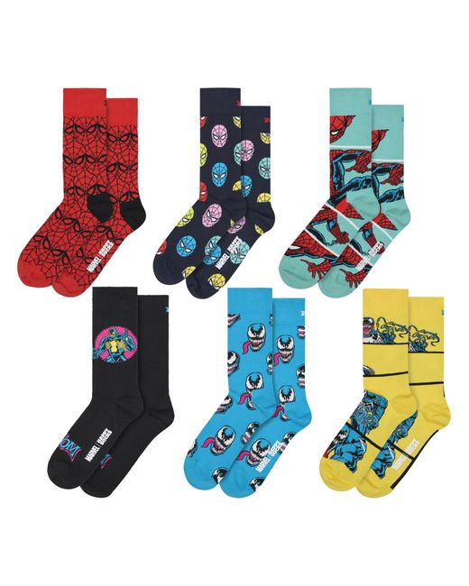 Happy Socks 6 Pack Spider- Bundle Novelty in Blue for Men | Lyst UK