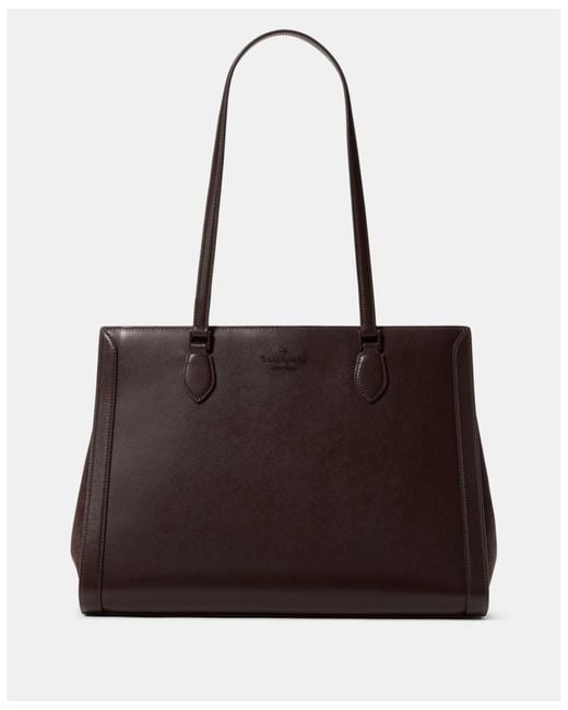 Kate Spade Madison Suede Large Laptop Tote in Black | Lyst UK