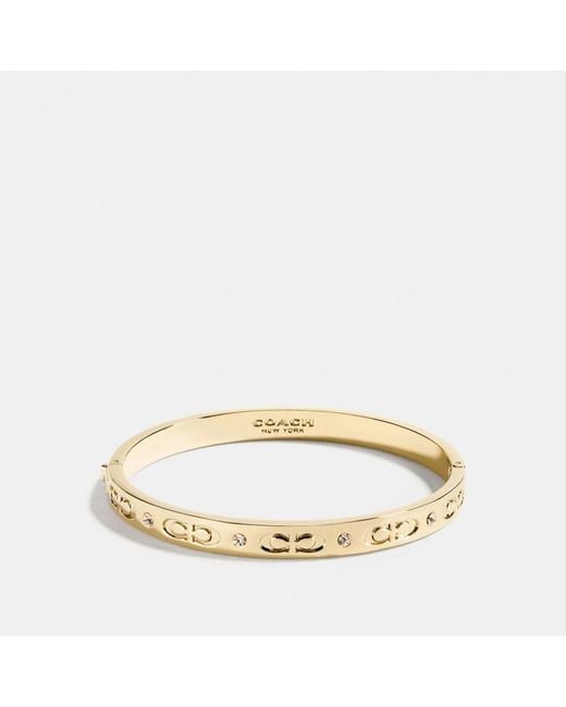 COACH Kissing C Hinged Bangle in White | Lyst UK