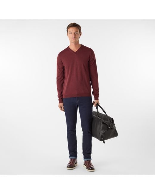 Oliver Sweeney Merino Wool V-Neck Jumper in Purple for Men | Lyst UK