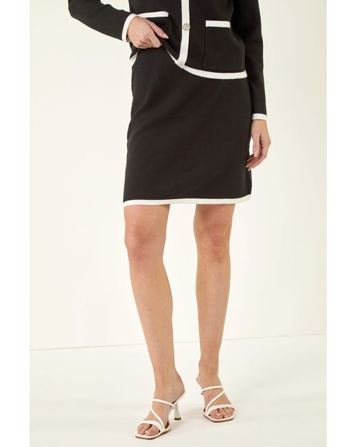 Roman Tipped Knitted Pencil Skirt in Black | Lyst UK