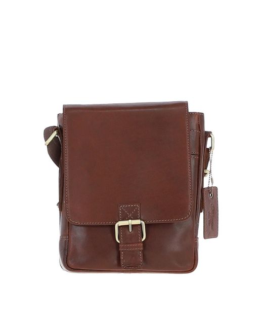 Ashwood Leather Compact Flap Over Bag in Brown for Men | Lyst UK