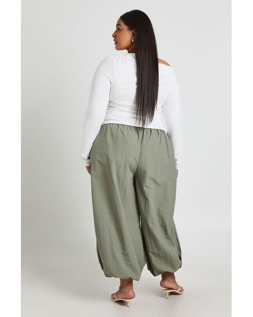 Boohoo Plus Asymmetric Neck Drape Detail Long Sleeve Top in Grey | Lyst UK