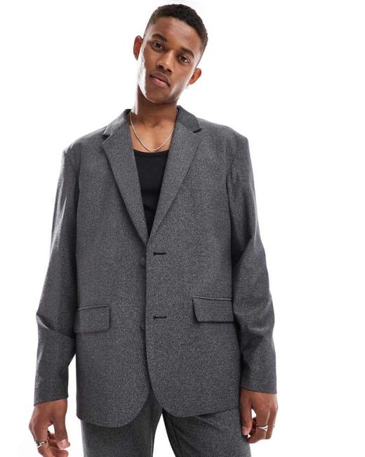 ASOS Oversized Shimmer Suit Jacket in Grey for Men | Lyst UK
