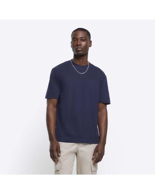 River Island T Shirt Ri Studio Regular Fit in Blue for Men Lyst UK