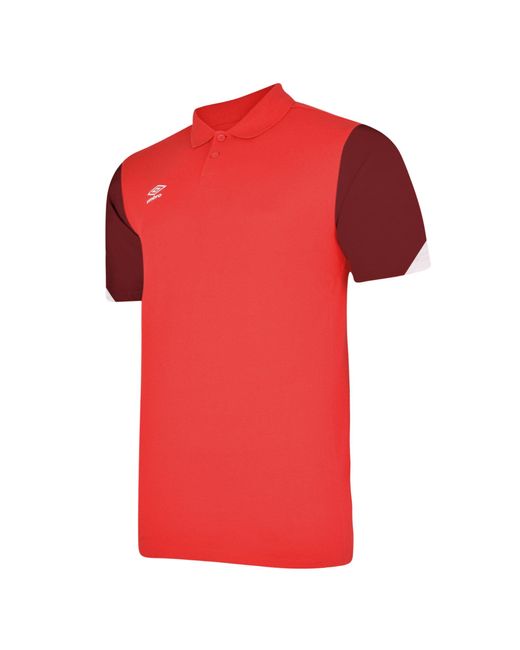 Umbro Total Training Polo Shirt (Vermillion/Biking/ in Red for Men ...