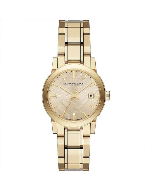 Burberry Bu9134 Ladies Watch The City 34Mm Champagne in Metallic | Lyst UK