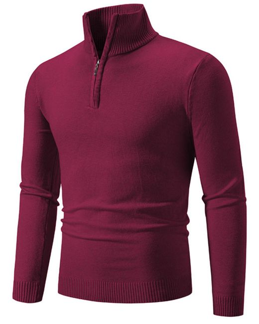 Everyday the Label Quarterzip Knit Sweater in Red for Men | Lyst UK