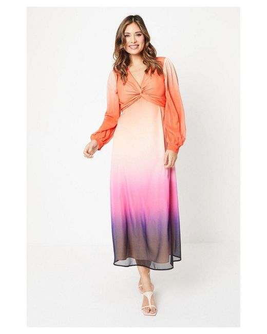 PRINCIPLES Twist Detail Ombre Border Maxi Dress in Pink | Lyst UK