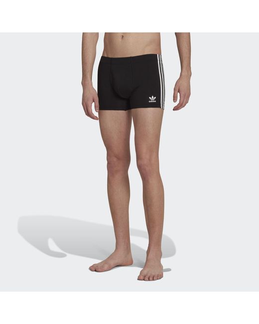 adidas Originals Comfort Flex Cotton 3-Stripes Trunk Briefs (3 Pairs) in Black for Men | Lyst UK