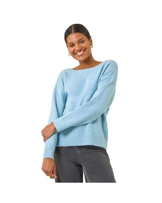 Roman Ribbon Bow Tie Back Jumper in Blue | Lyst UK