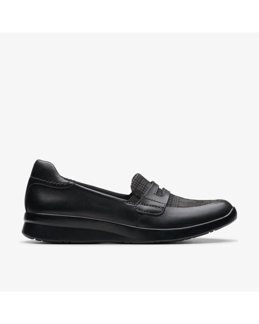 Clarks Ellowyn Penny Leather Shoes in Black | Lyst UK
