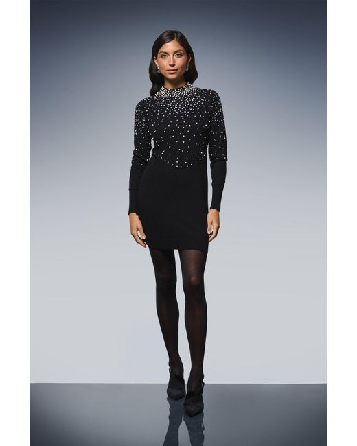 Wallis Pearl Embellished High Neck Tunic in Blue | Lyst UK