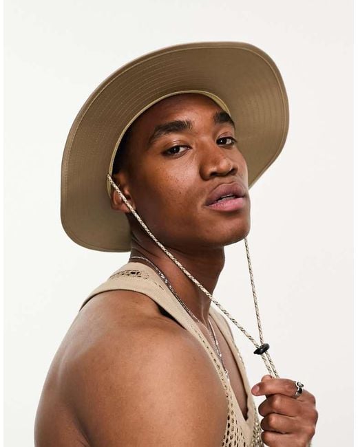 ASOS Safari Bucket Hat in Brown for Men | Lyst UK
