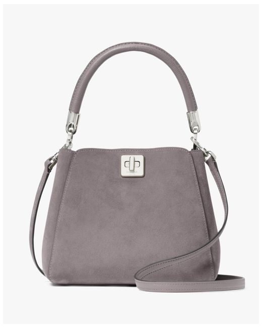 Kate Spade Phoebe Suede Small Top Handle Satchel in Grey | Lyst UK