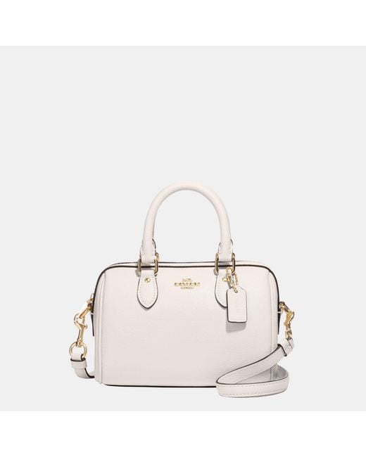 COACH Crossgrain Leather Mini Rowan Crossbody Bag in Natural Lyst UK