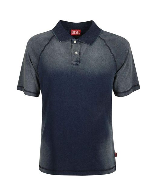 DIESEL T-Rasmith Faded Polo Shirt Cotton in Blue for Men | Lyst UK