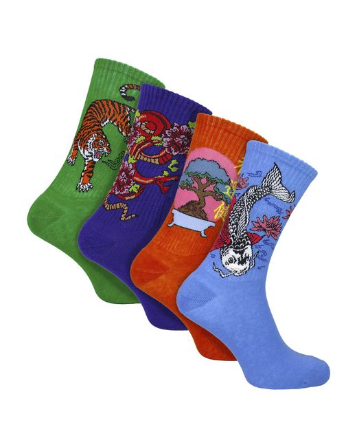 Sock Snob 4 Pairs Novelty Japanese Style Cotton Socks With Fun Patterns ...