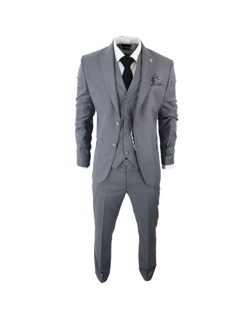 TruClothing Classic 3-Piece Plain Suit in Blue for Men | Lyst UK