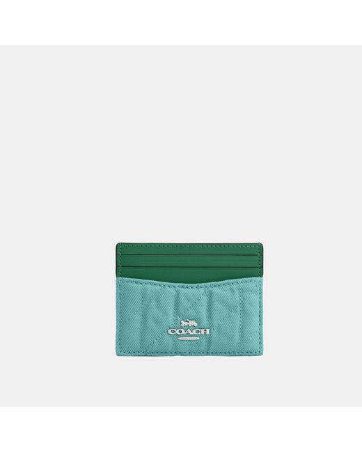 COACH Slim Id Card Case in Green | Lyst UK