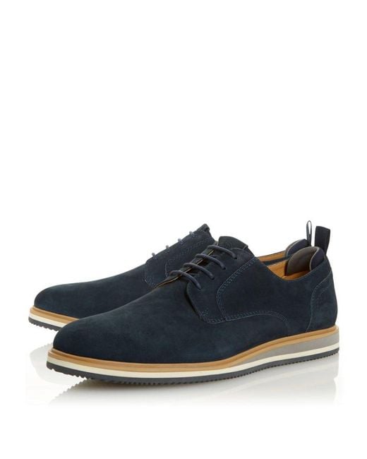 Dune Bucatini Wedge Sole Lace Up Shoes in Blue for Men | Lyst UK