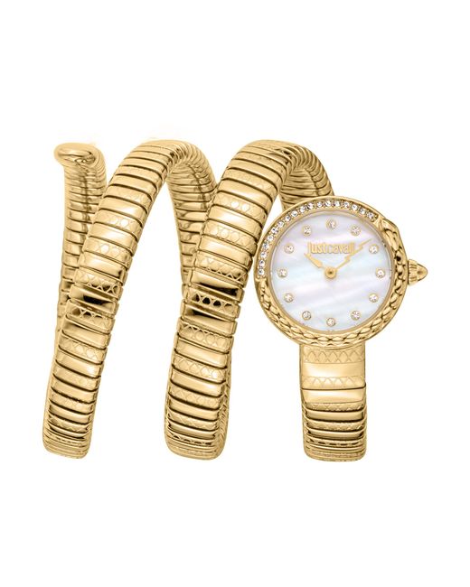 Just Cavalli Signature Snake Watch in Metallic | Lyst UK