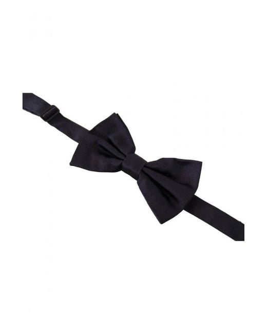 Dolce & Gabbana 100% Silk Adjustable Neck Papillon Tie in Black for Men ...