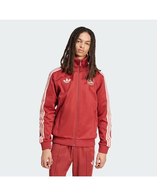 adidas Originals Fc Bayern Track Top in Red for Men | Lyst UK