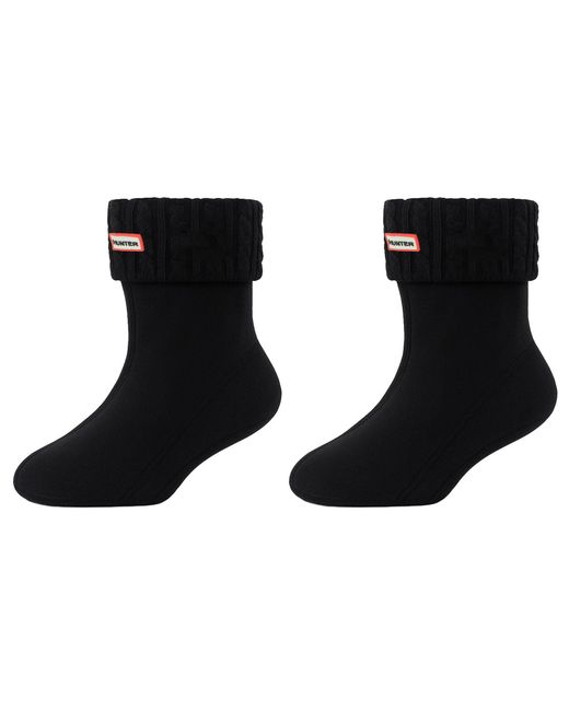 HUNTER 6-Stitch Cable Boot Socks in Black for Men | Lyst UK