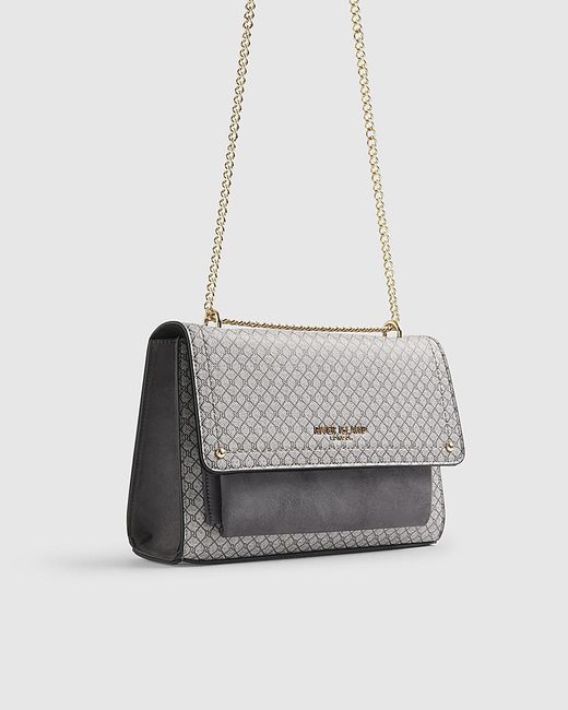River Island Shoulder Bag Monogram Pocket Front in White | Lyst UK