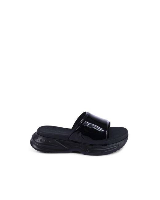 Calvin Klein Chunky Platform Slides Patent Leather in Black | Lyst UK