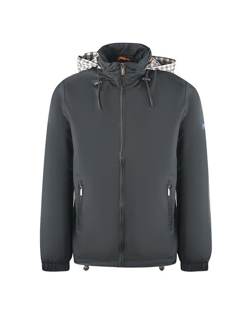 Aquascutum Plain Lightweight Hidden Hood Jacket in Grey | Lyst UK