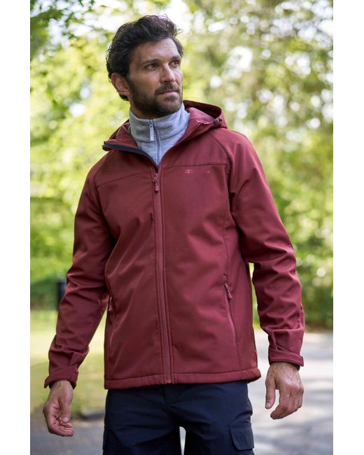 Mountain Warehouse 'Exodus' Softshell Jacket Insulated Breathable Water Resistant Coat in Red ...